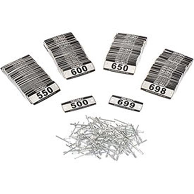 Global Industrial Locker Number Plate Kit, Numbered 500-699, 200/Pack ...