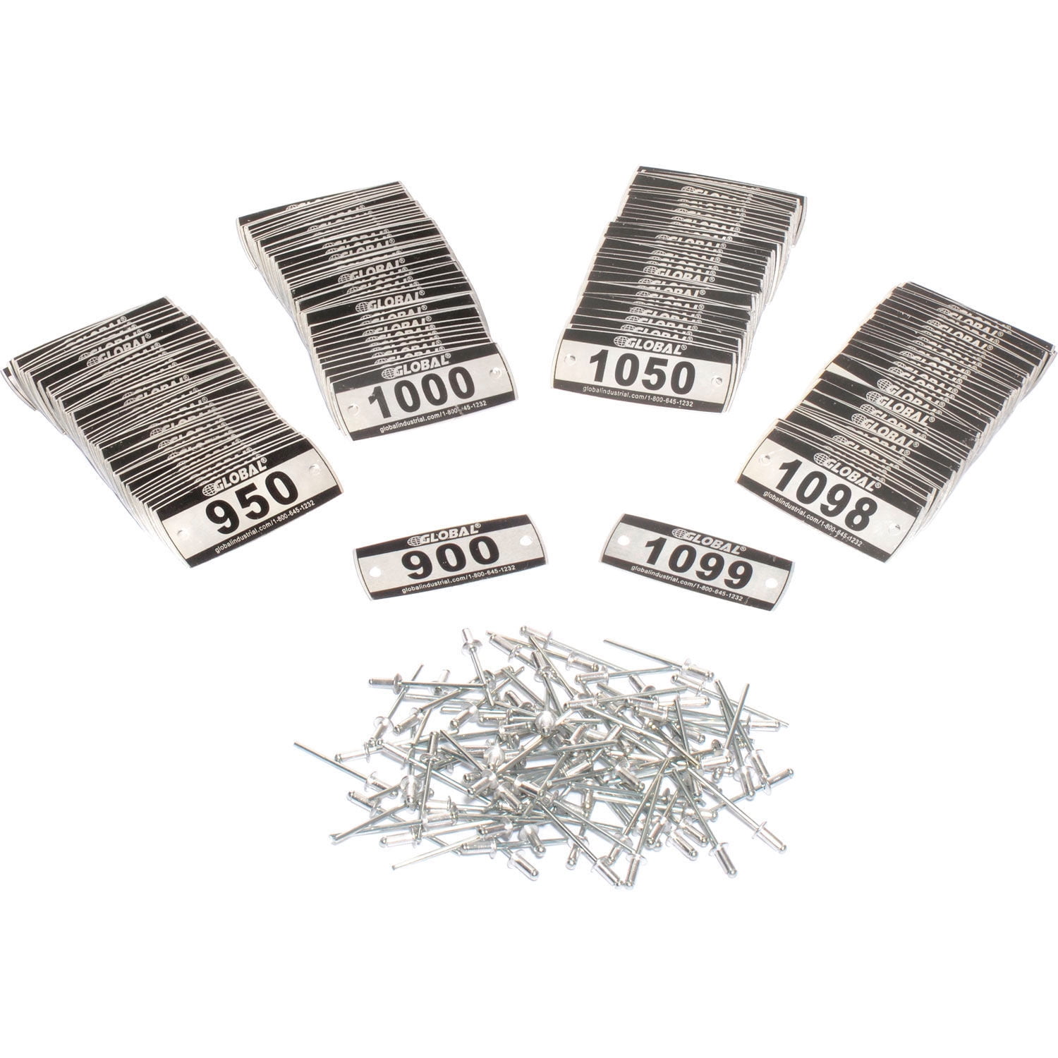 Global Industrial Locker Number Plate Kit Numbered 900-1099 200/Pack ...