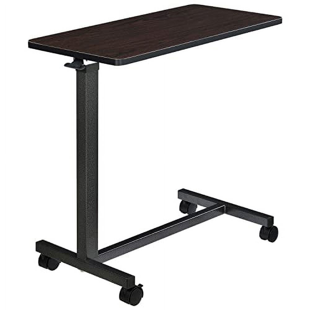 Global Industrial Mobile Overbed Table with H-Base, Walnut Laminate ...