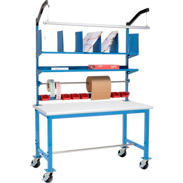 Global Industrial Mobile Packing Workbench with Riser Kit - ESD Safety ...