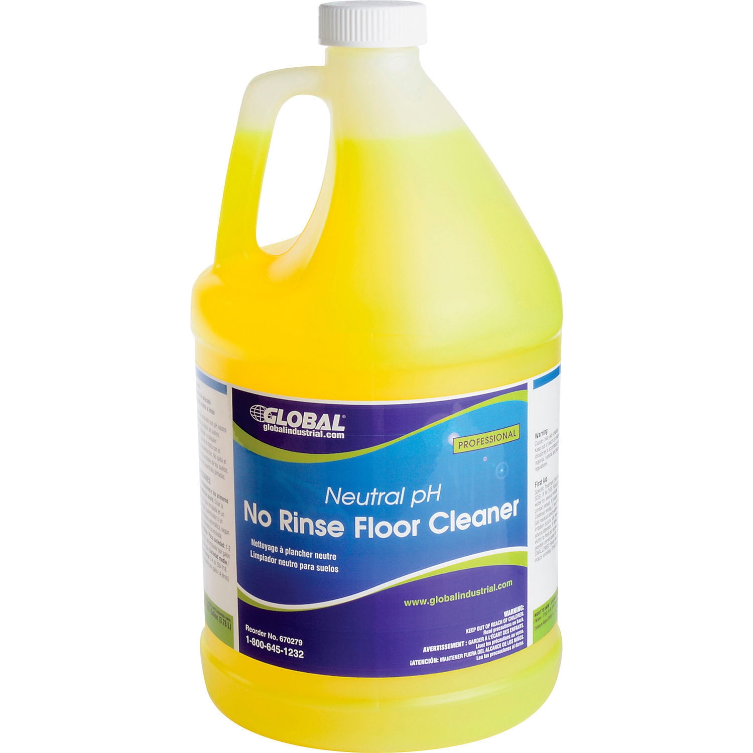 Global Industrial Neutral pH No Rinse Floor Cleaner, 1 Gallon Bottle, 4 ...