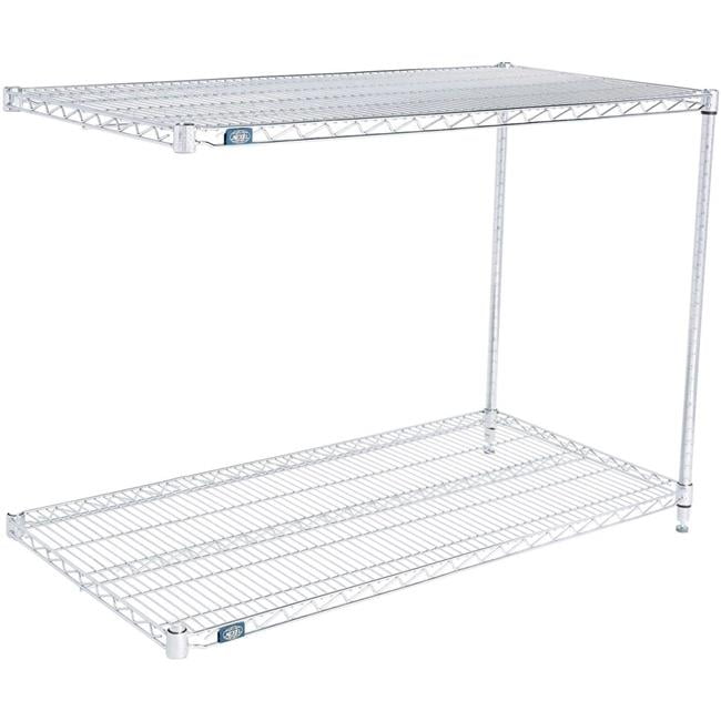 Global Industrial Nexel 2 Shelf Stainless Steel Wire Shelving Unit Add ...