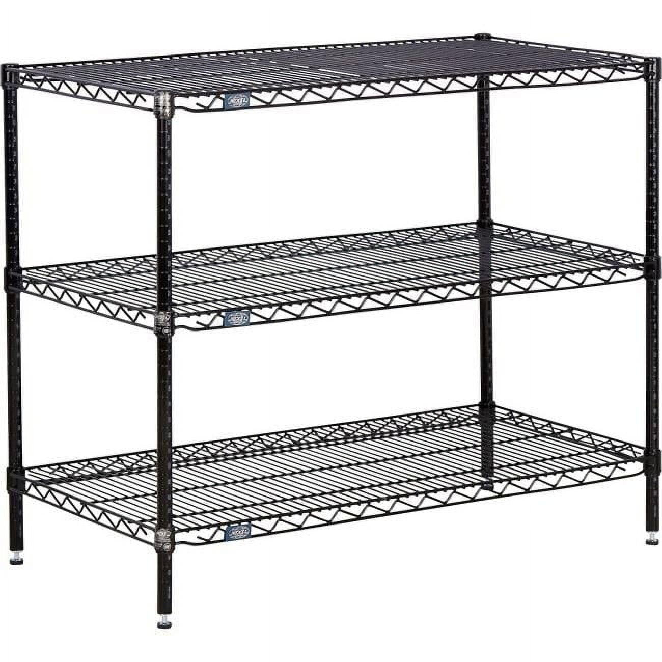 Global Industrial Nexel 3 Shelf Black Epoxy Wire Shelving Unit Starter ...