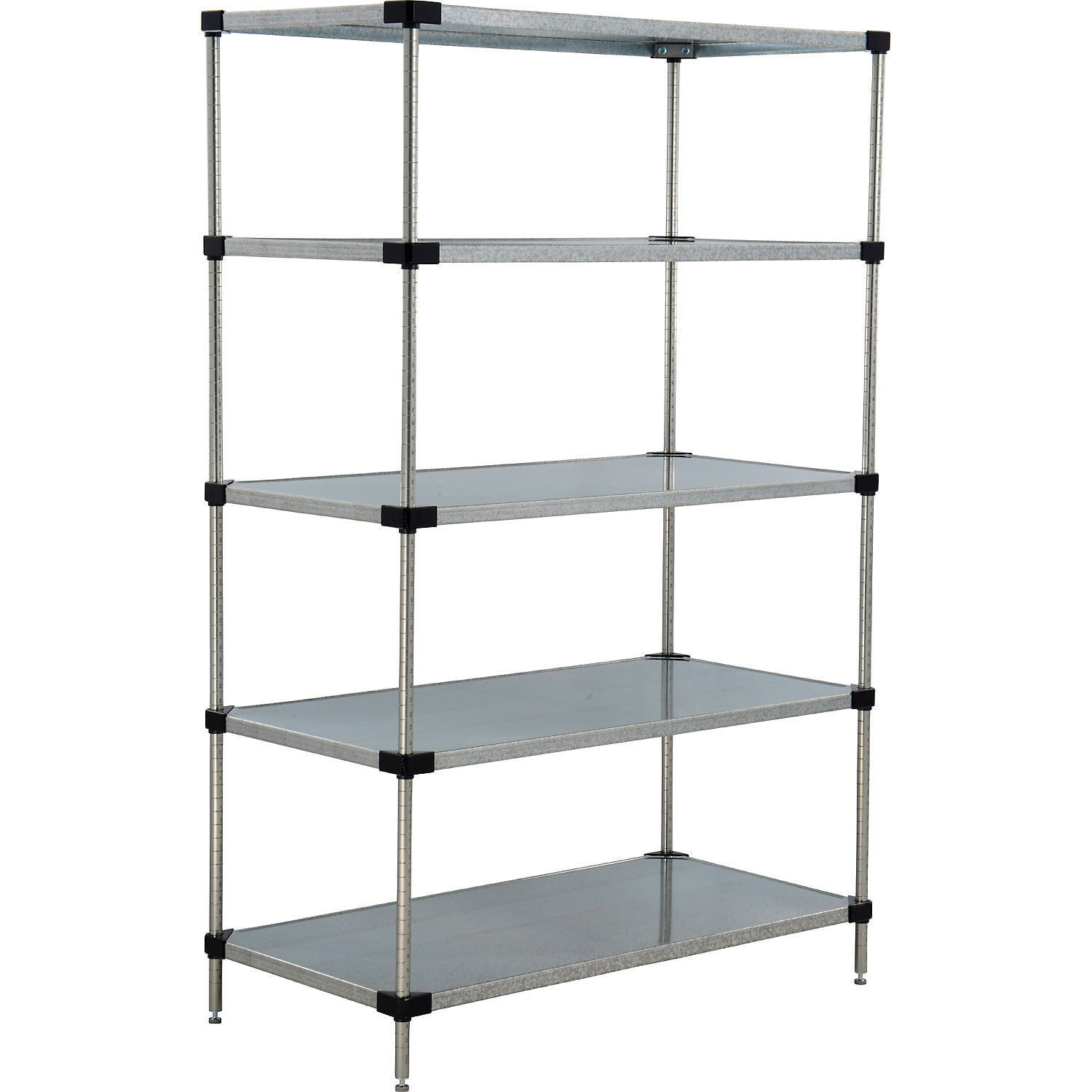 Nexel 5 Shelf Galvanized Steel Solid Shelving Unit Starter 36""W x 24 ...