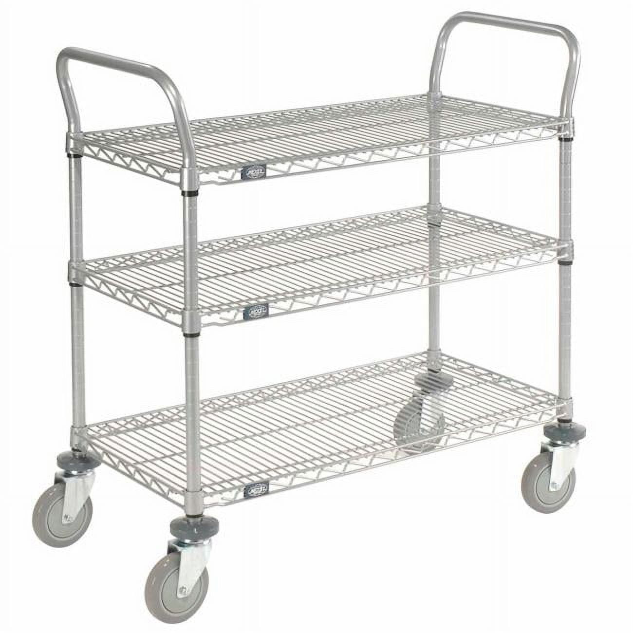 Global Industrial 2448P3EP Nexel Utility Cart with 3 Shelves & Poly ...