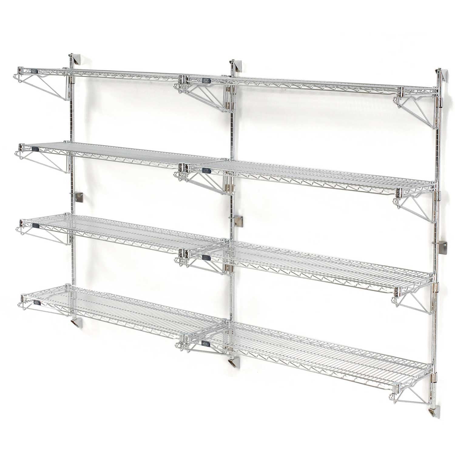 Nexel Wall Mount Wire 4-Shelf Add-On Unit, 54"W x 14"D x 63"H - Walmart.com