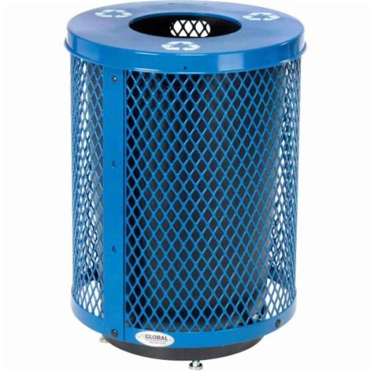 Global Industrial B3178676 Outdoor Diamond Steel Recycling Trash Can ...