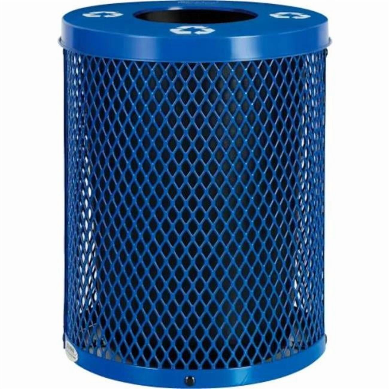 Global Industrial B3178677 Outdoor Diamond Steel Recycling Trash Can ...