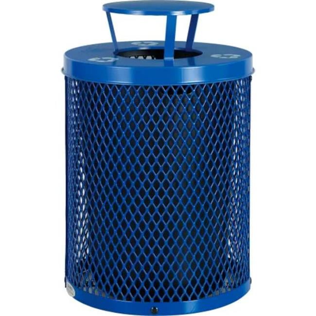Global Industrial B3178691 Outdoor Diamond Steel Recycling Trash Can ...