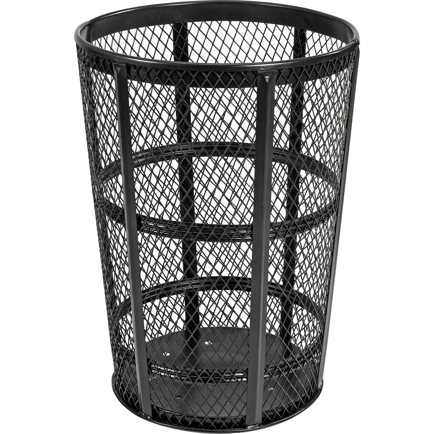 Global Industrial Outdoor Metal Trash Container, 48 Gallon Steel, Black ...