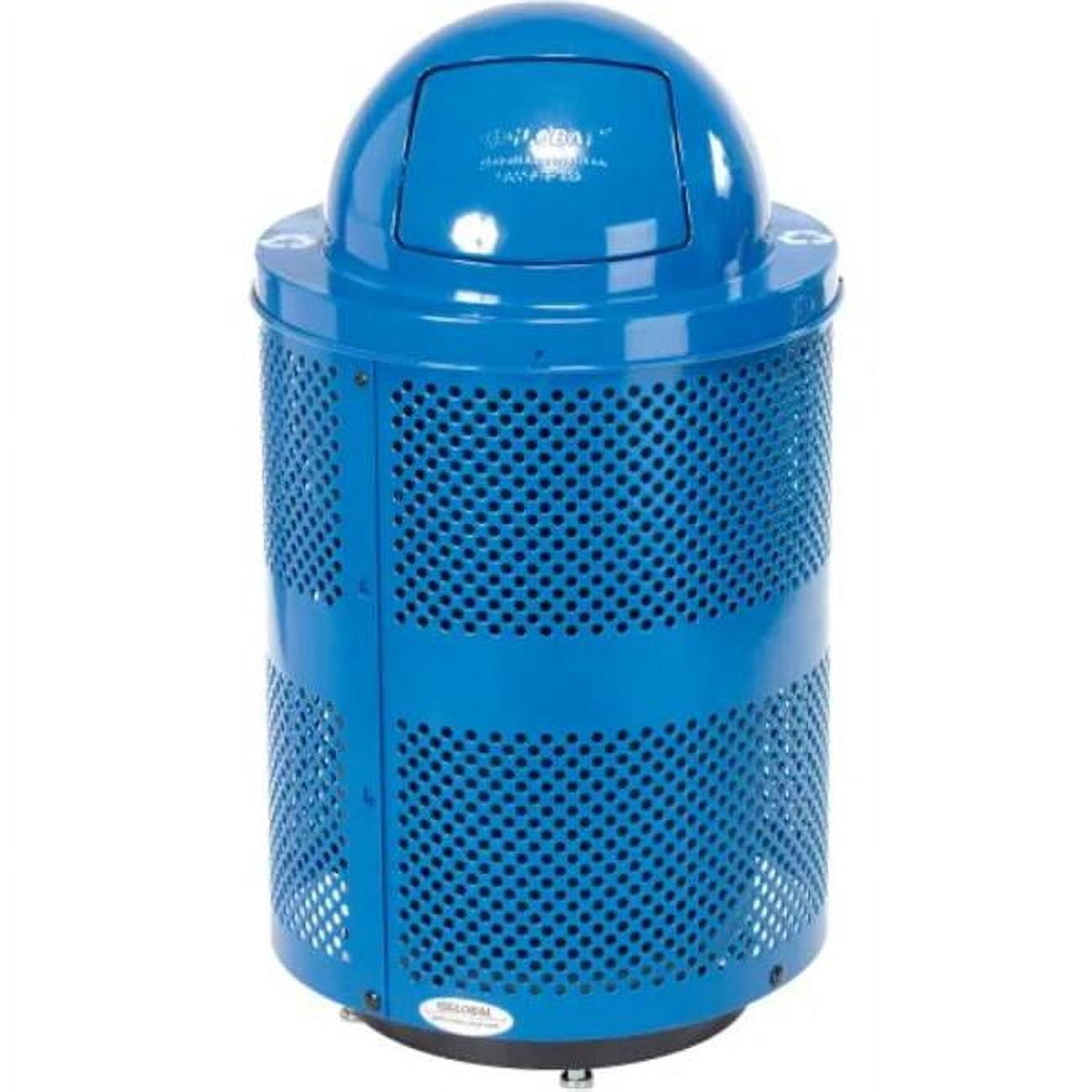 Global Industrial B3178678 Outdoor Perforated Steel Recycling Trash Can ...
