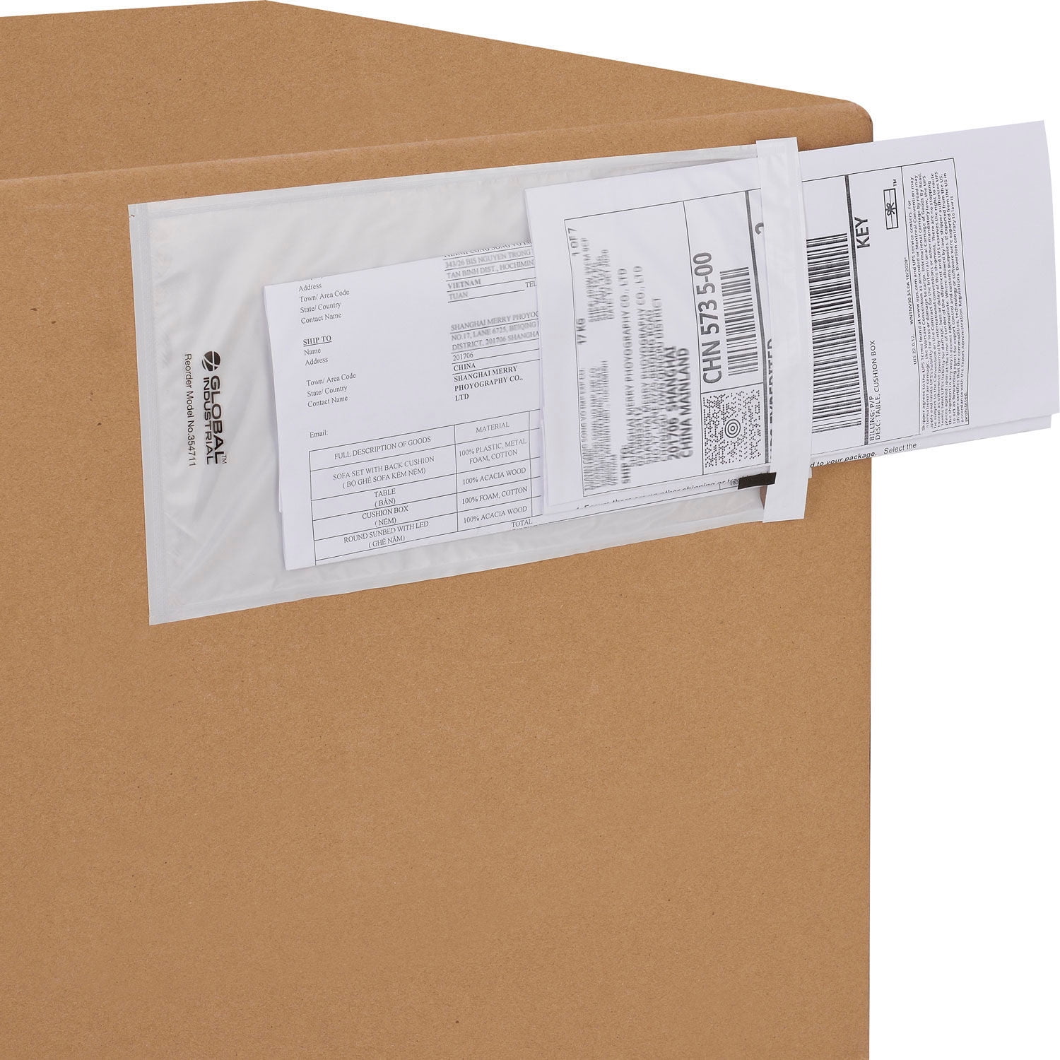 Global Industrial Packing List Envelopes 5-1/2""W x 10""L Clear 1000 ...