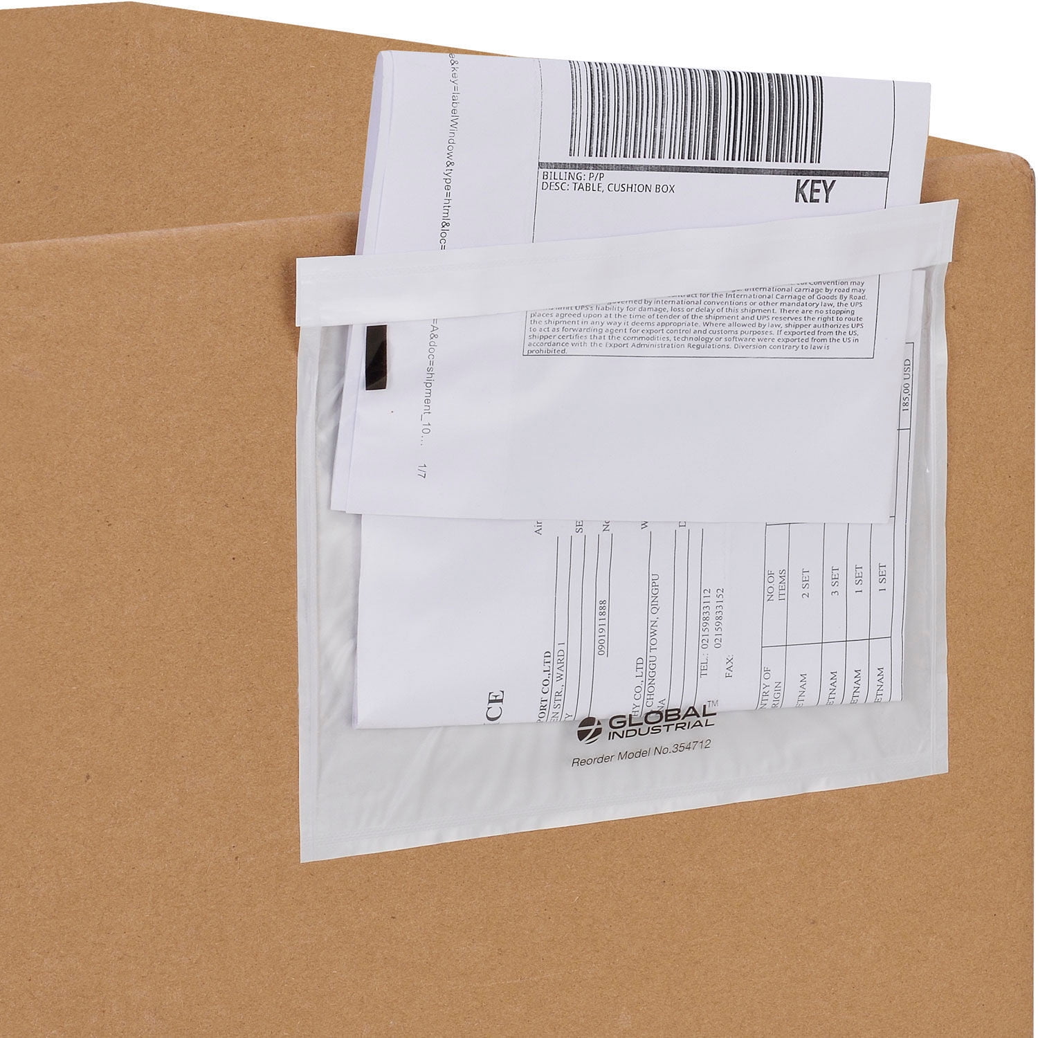 Global Industrial Packing List Envelopes 7""L x 5-1/2""W Clear 1000 ...