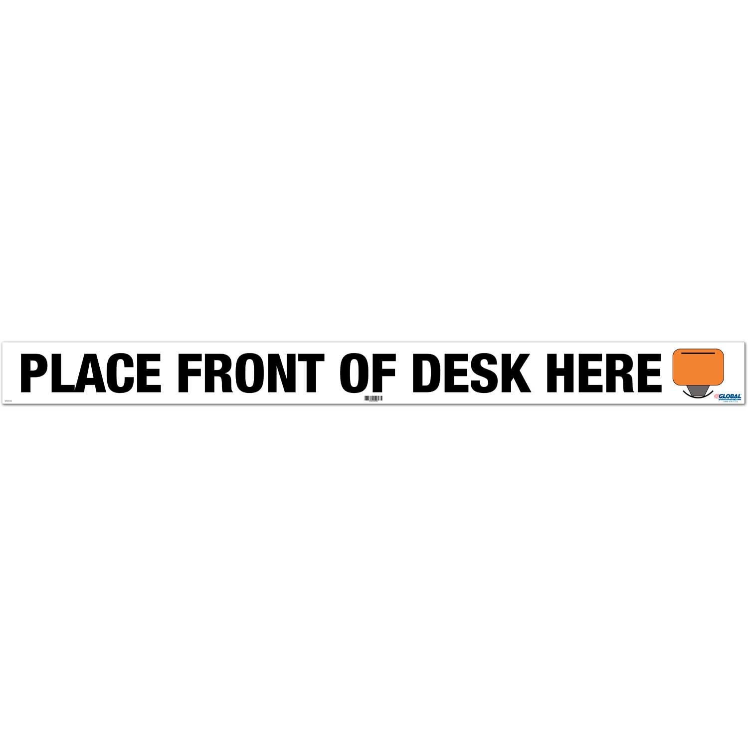 Global Industrial Place Front of Desk Here Floor Sign, 36"W x 3''H ...