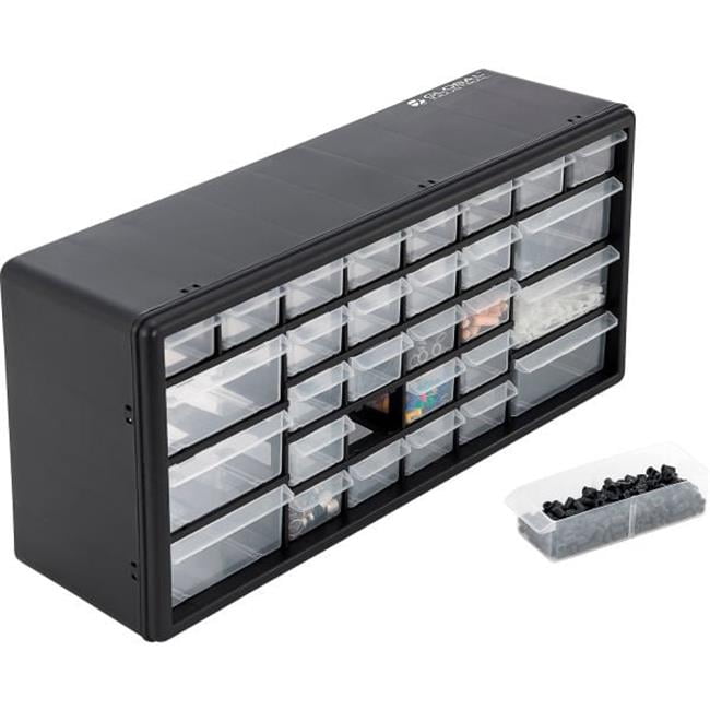 Global Industrial 288200 Plastic Drawer Parts Cabinet 30 Drawers, Black ...