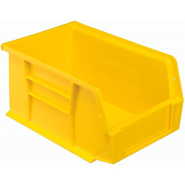 Global Industrial 4350109 Plastic Hang & Stack Bin, Yellow - 9.25 x 6 x ...