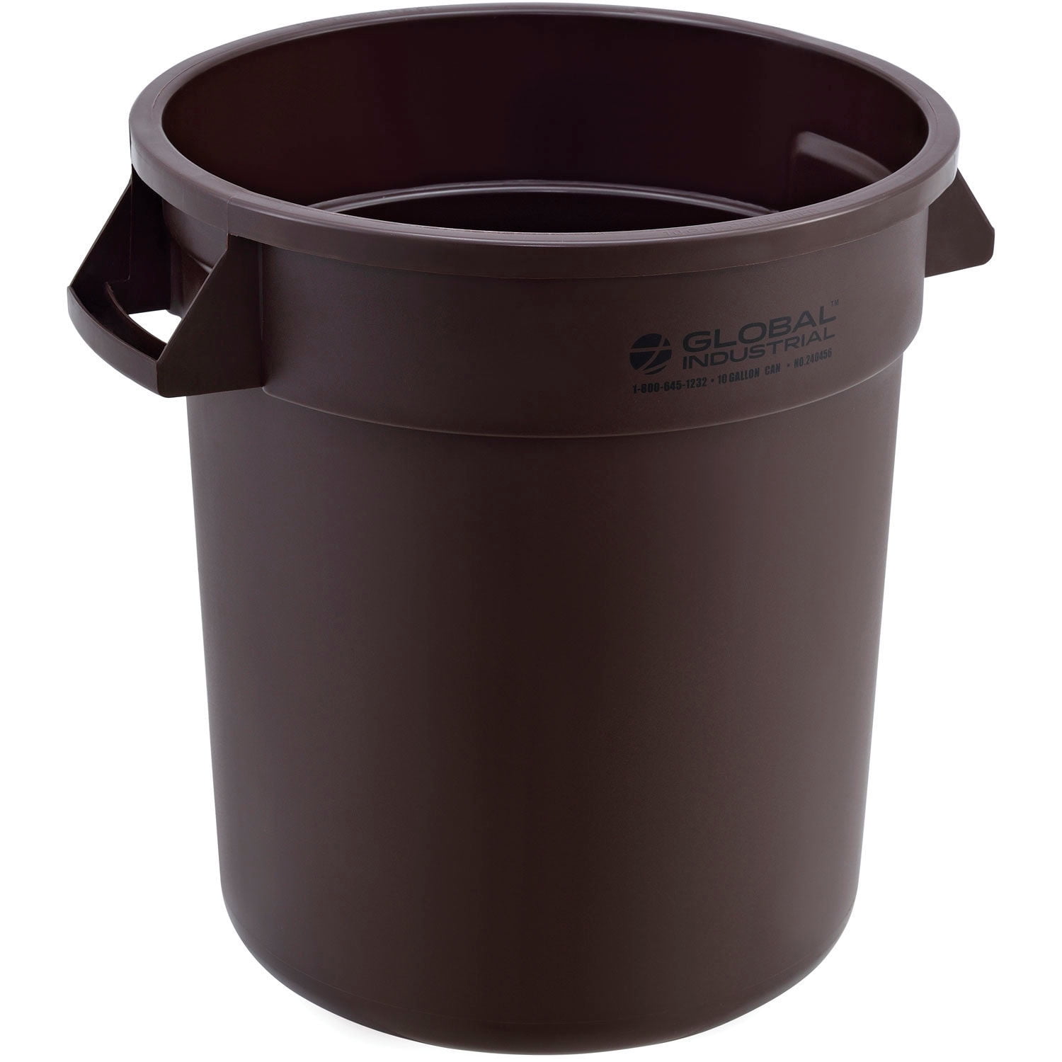 Global Industrial Plastic Trash Can, 10 Gallon, Brown - Walmart.com