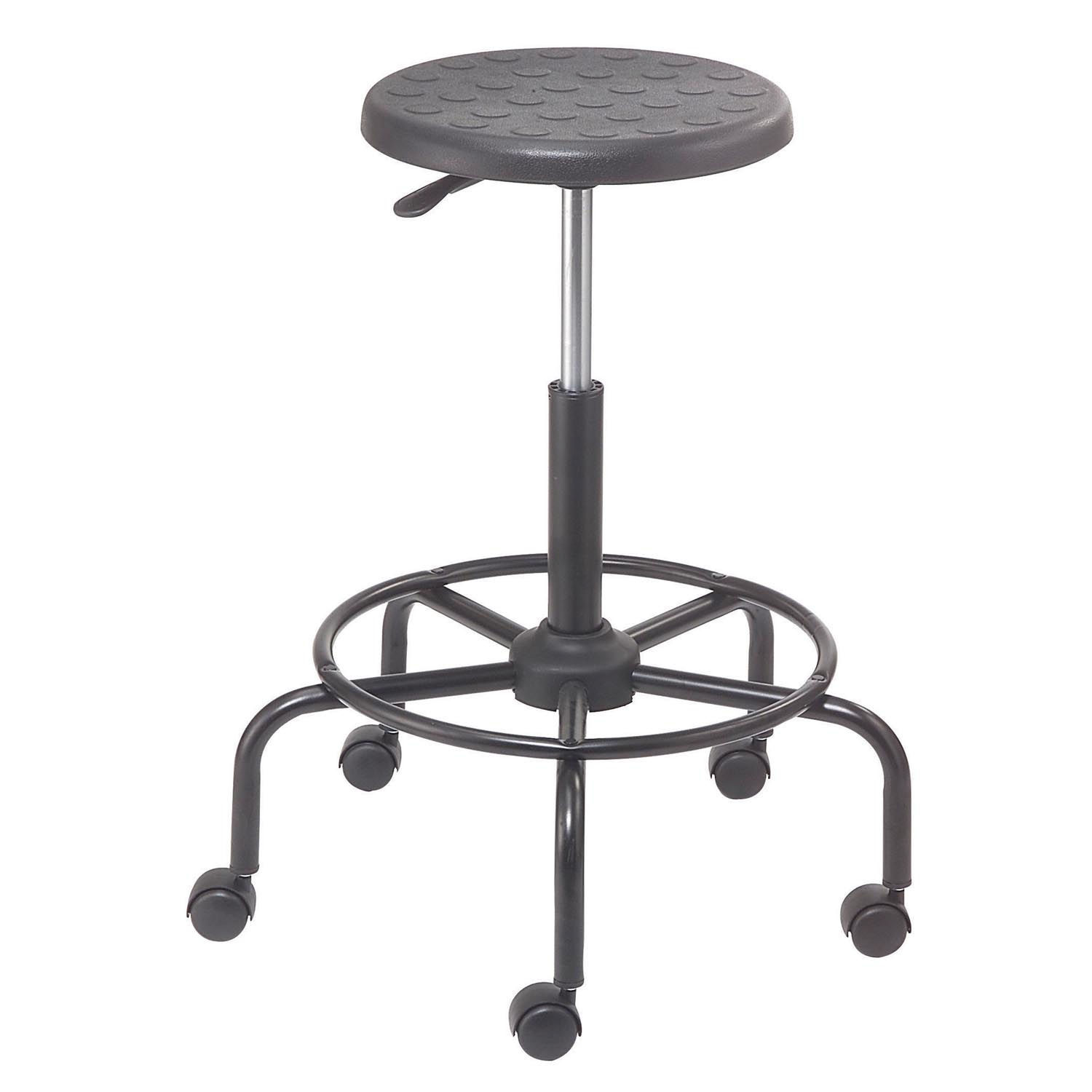 Global Industrial Polyurethane Scooter Stool with Steel Base Black ...