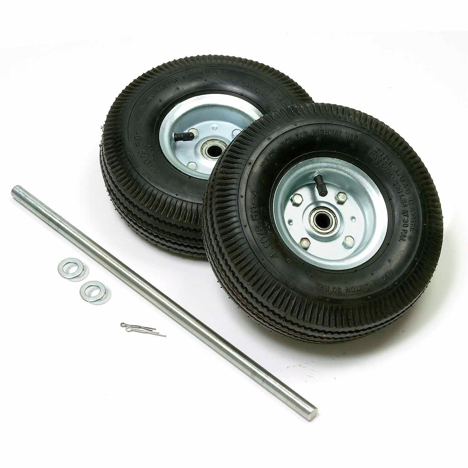 Global Industrial 10" Pneumatic Rubber Tire Replacement Kit for Hand ...
