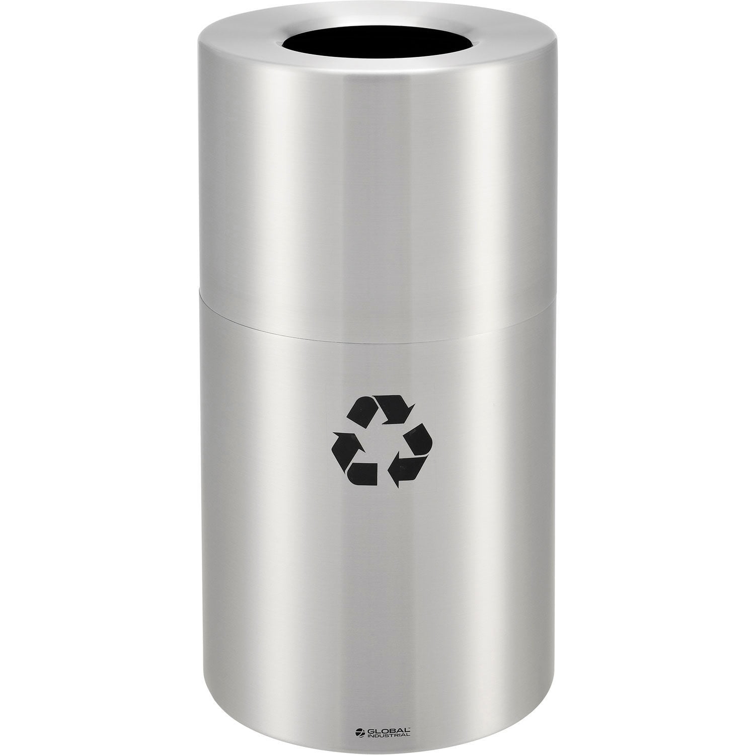 Global Industrial Aluminum Round Open Top Recycling Can, 35 Gallon ...