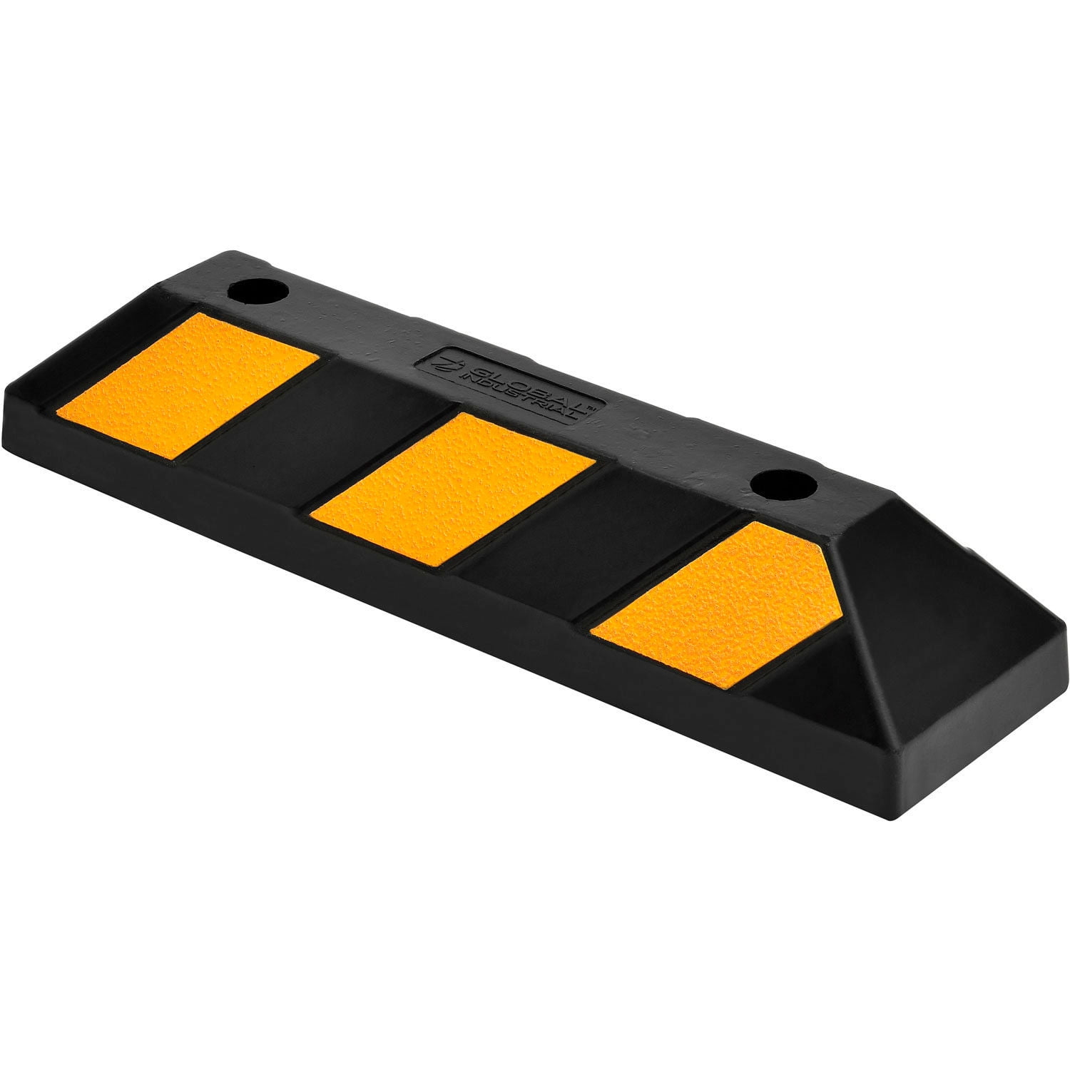 Global Industrial Rubber Parking Stop/Curb Block, 22"L, Black w/ Yellow ...