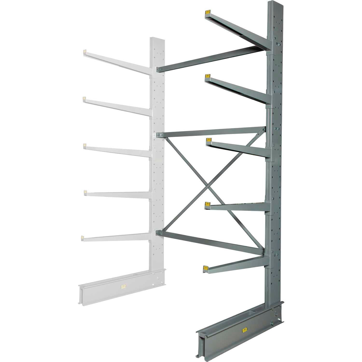 Global Industrial Single Sided Heavy Duty Cantilever Add-On Rack, 2 ...