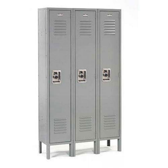 Single Tier Locker, 12x18x60, 3 Door Ready To Assemble, Gray - Walmart.com
