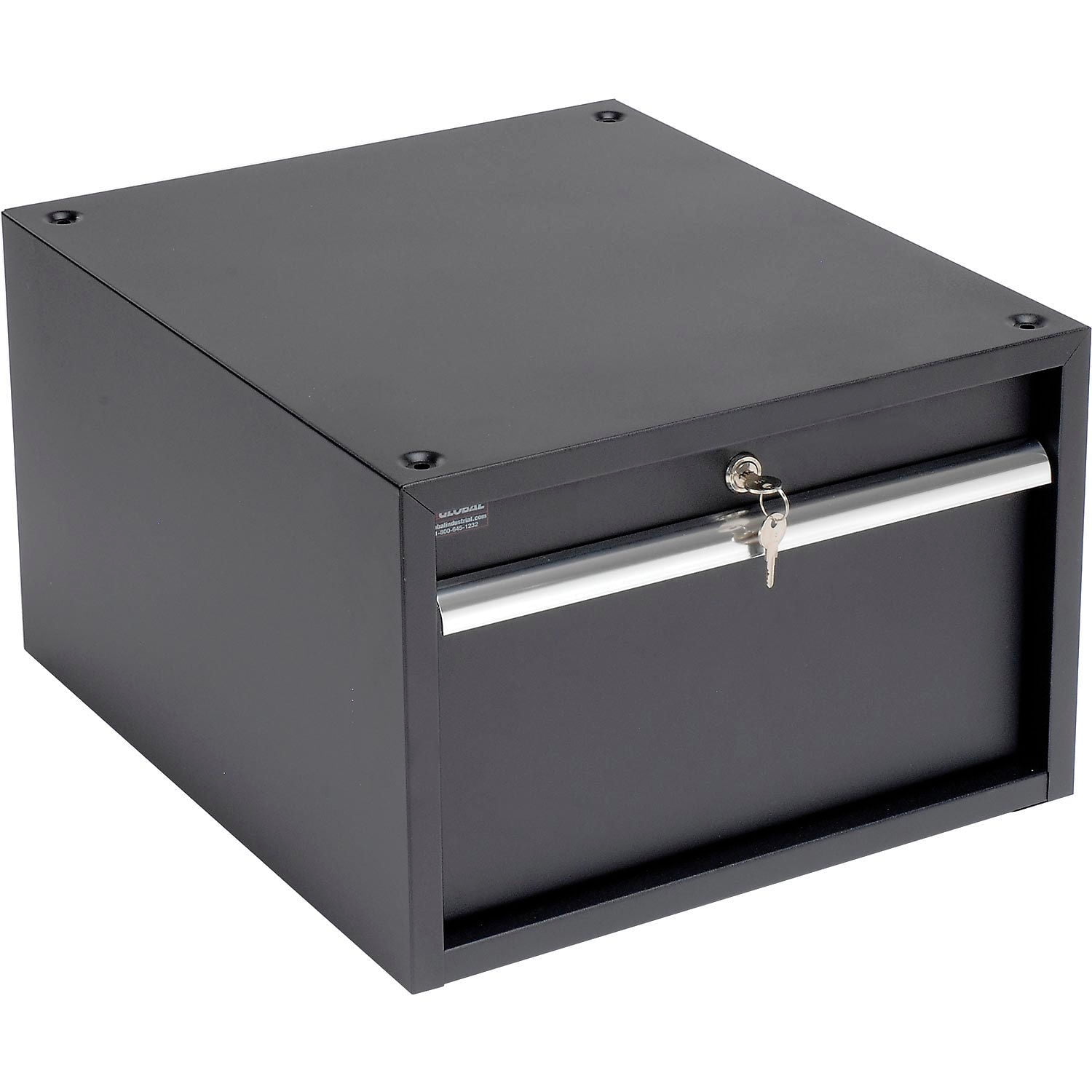 Global Industrial Stacking Steel Drawer 17-1/4""W x 20""D x 12""H Black ...