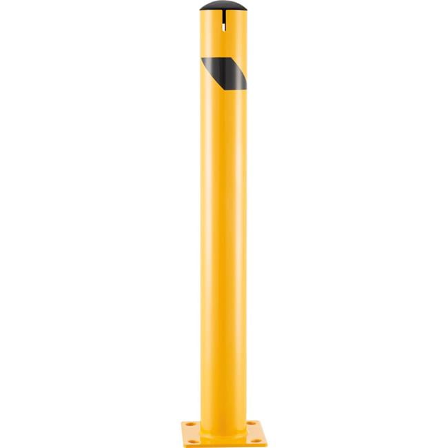Global Industrial Steel Bollard w/Chain Slots & Removable Cap, 4-1/2 ...