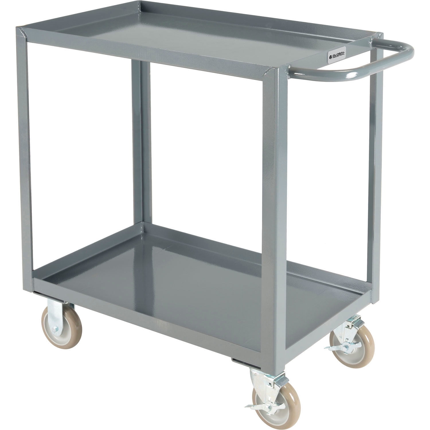 Global Industrial Steel Utility Cart w/2 Tray Shelves, 1200 lb ... Global Industrial Steel Utility Cart w/2 Tray Shelves, 1200 lb ...