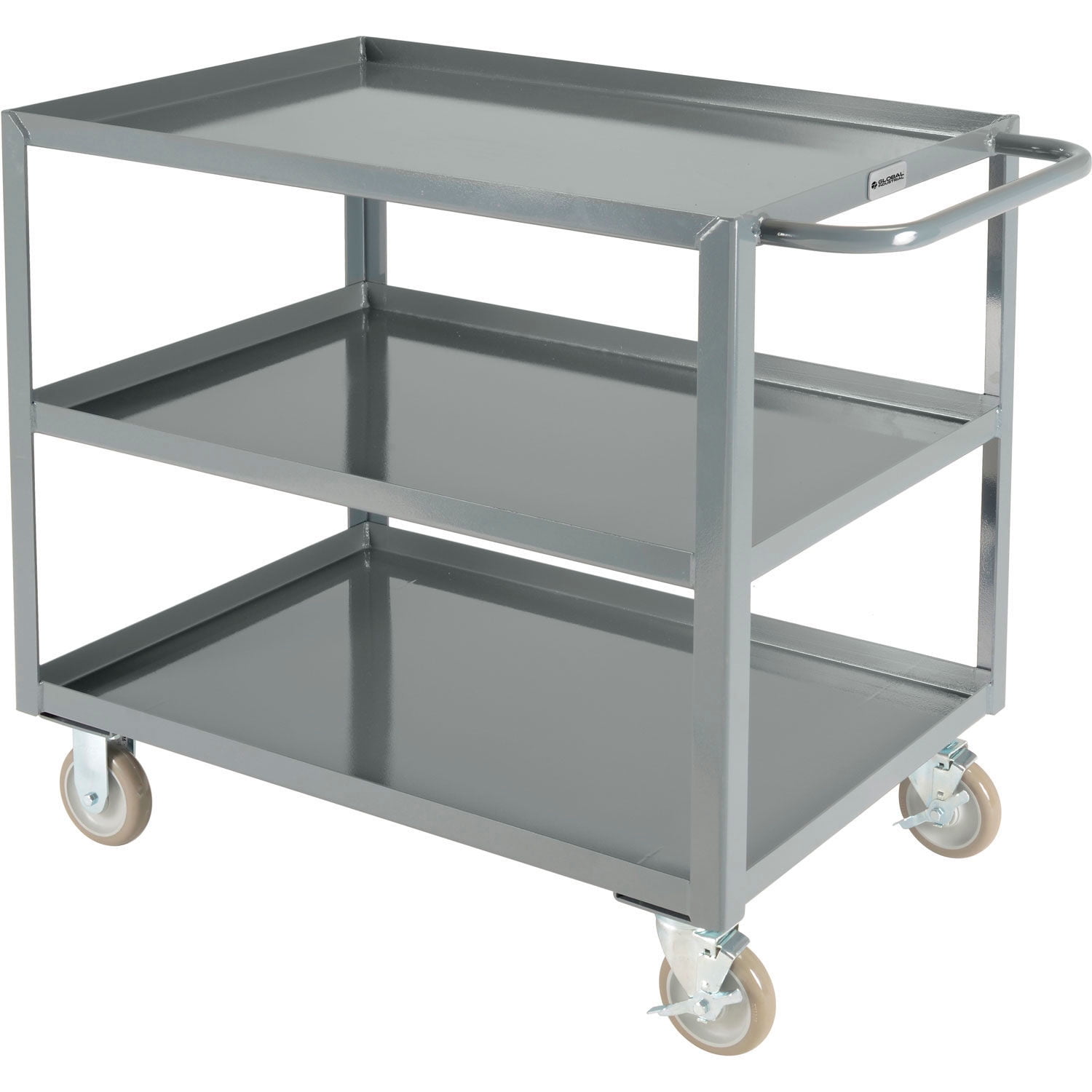 Global Industrial Steel Utility Cart w/3 Tray Shelves, 1200 lb ...