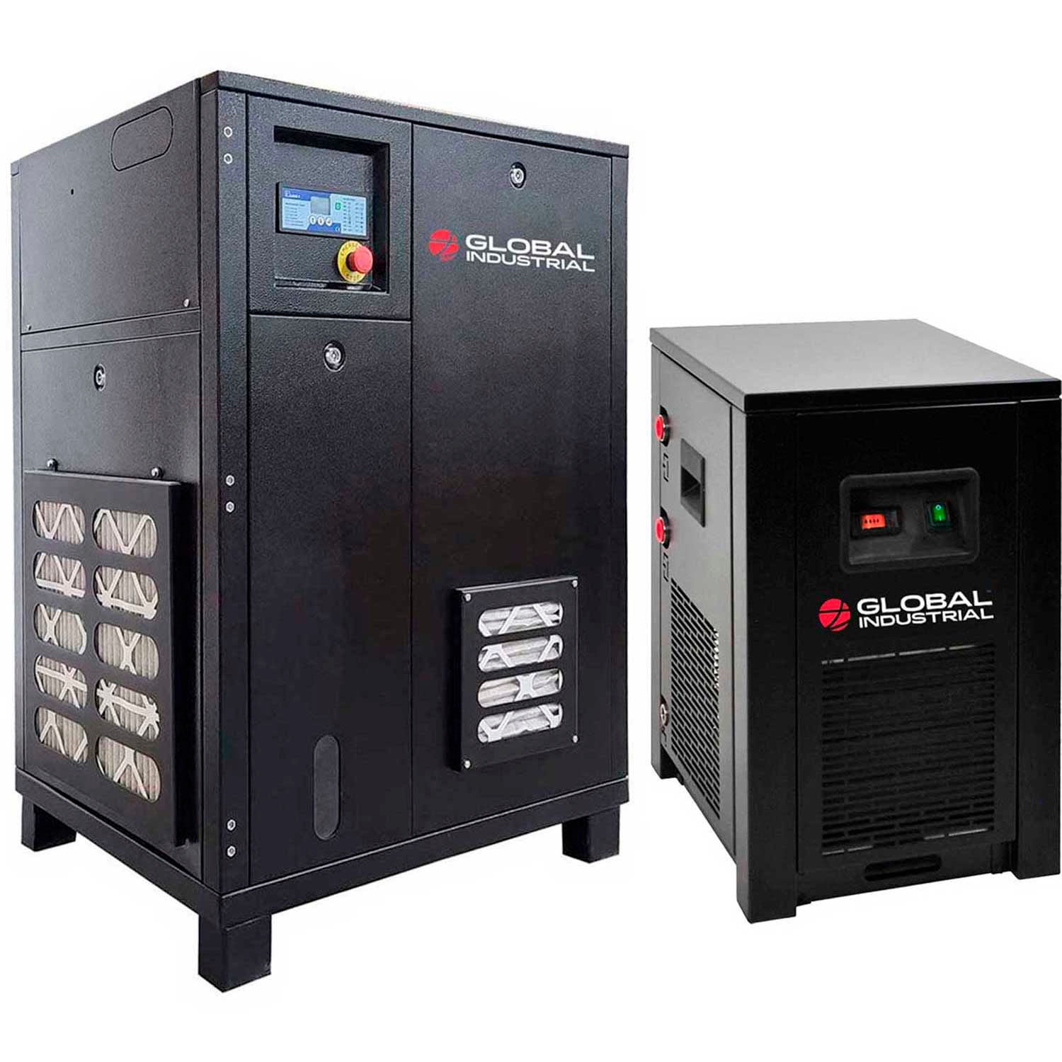 Global Industrial Tankless Rotary Screw Compressor w/Dryer, 7.5 HP, 1 ...