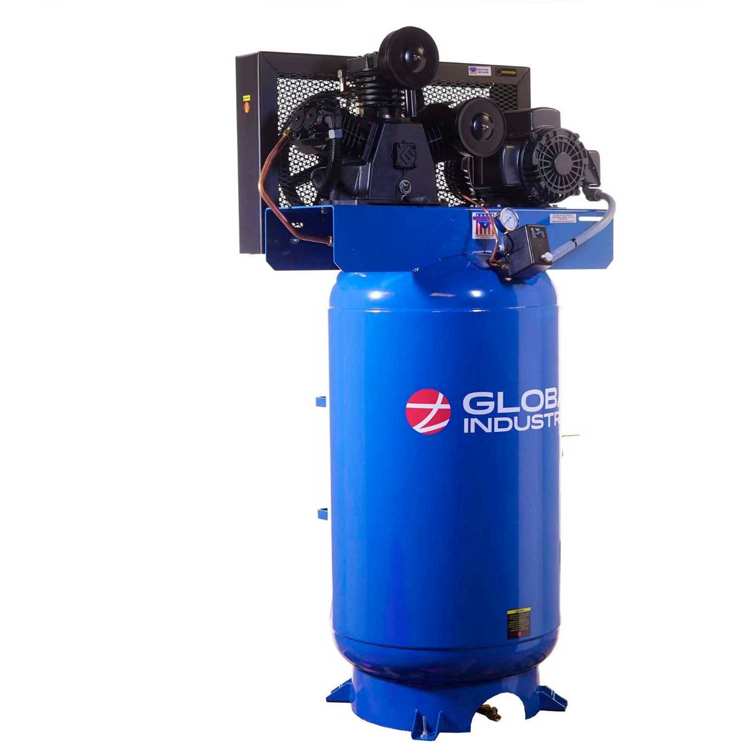 Global Industrial Two Stage Piston Air Compressor, 5 HP, 80 Gal., 1 ...