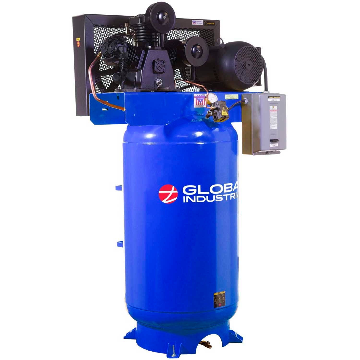 Global Industrial Two Stage Piston Air Compressor, 7.5 HP, 80 Gal., 1 ...