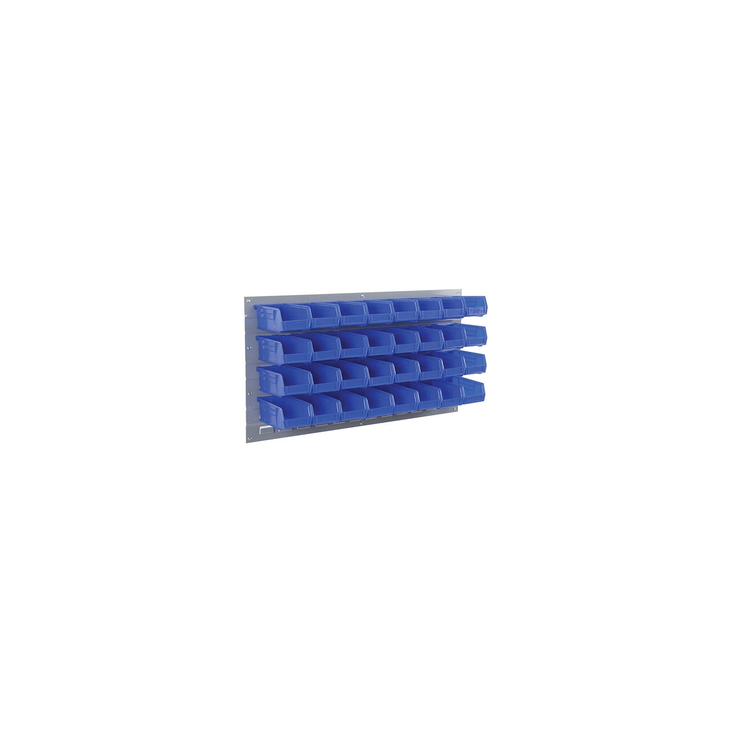 Global Industrial Wall Bin Rack Panel with (32) Blue Bins, 36x7x19 ...