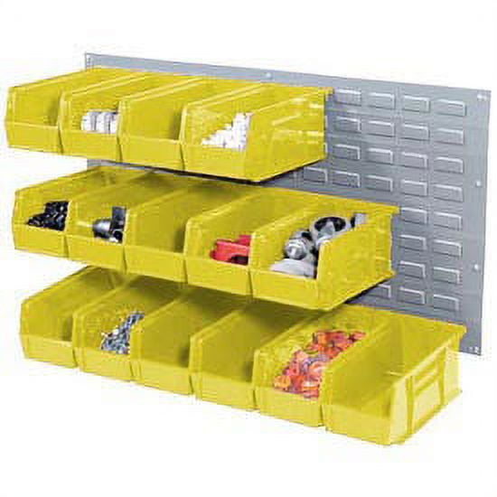 Global Industrial Wall Bin Rack with 18 Yellow Bins, 36x11x19 - Walmart.com