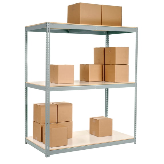 Global Industrial Wide Span Rack 96x24x60, 3 Shelves Deck 800 Lb. Cap ...