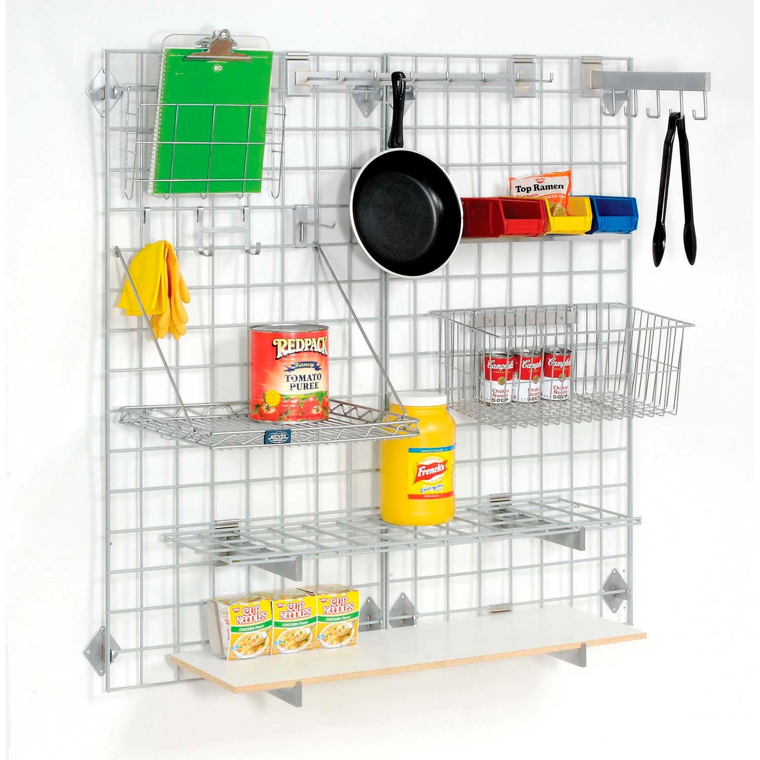 Global Industrial Wire Grid Panel With Wall Mount Hook - Gray Epoxy ...
