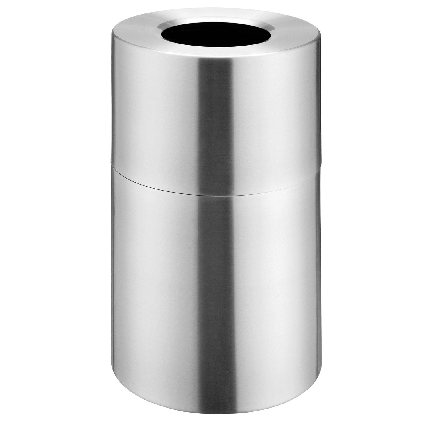 Global Industrial Aluminum Round Open Top Trash Can 35 Gallon Satin ...