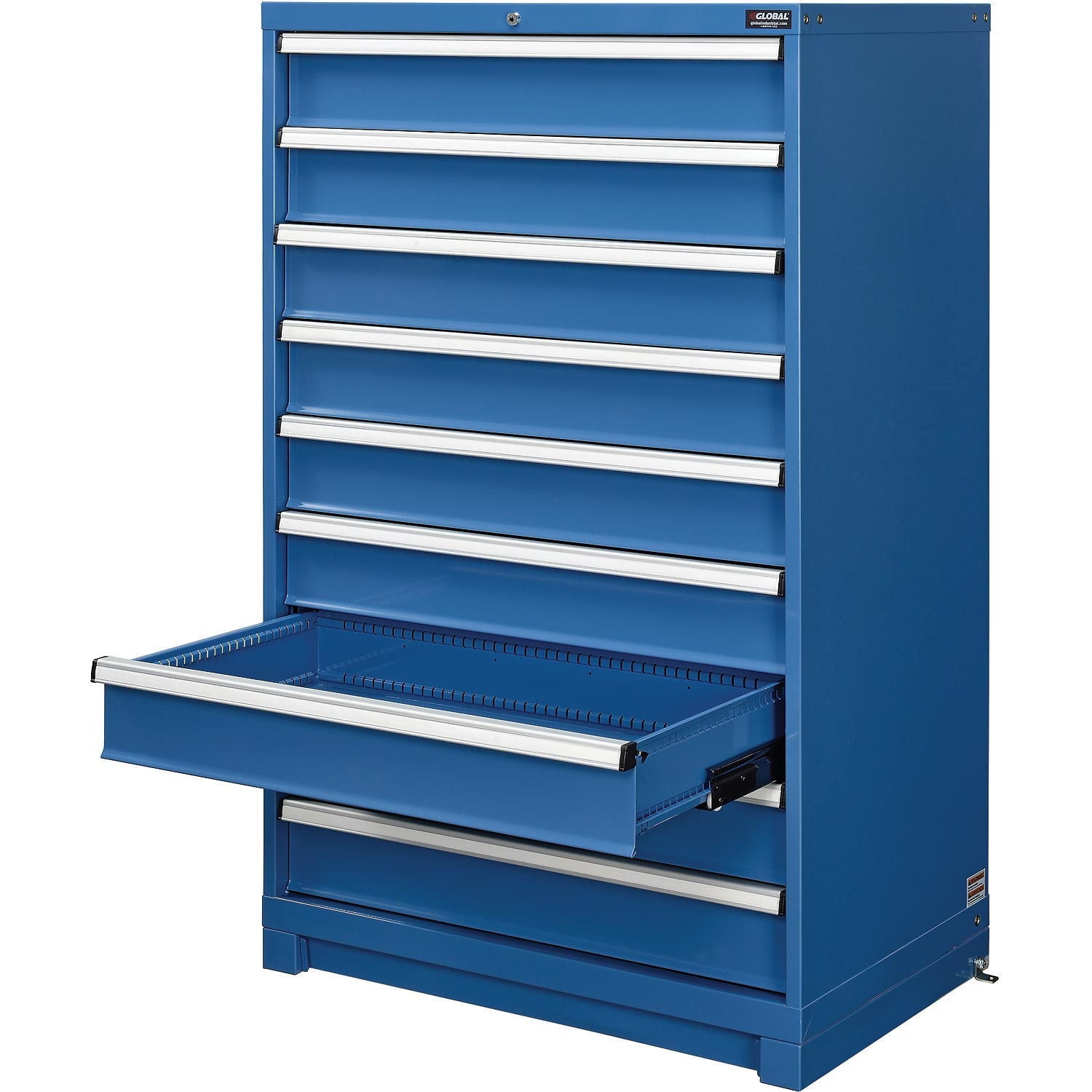 9 Drawer Modular Cabinet, w/Lock, w/o Dividers, 36"Wx24"Dx57"H Blue ...