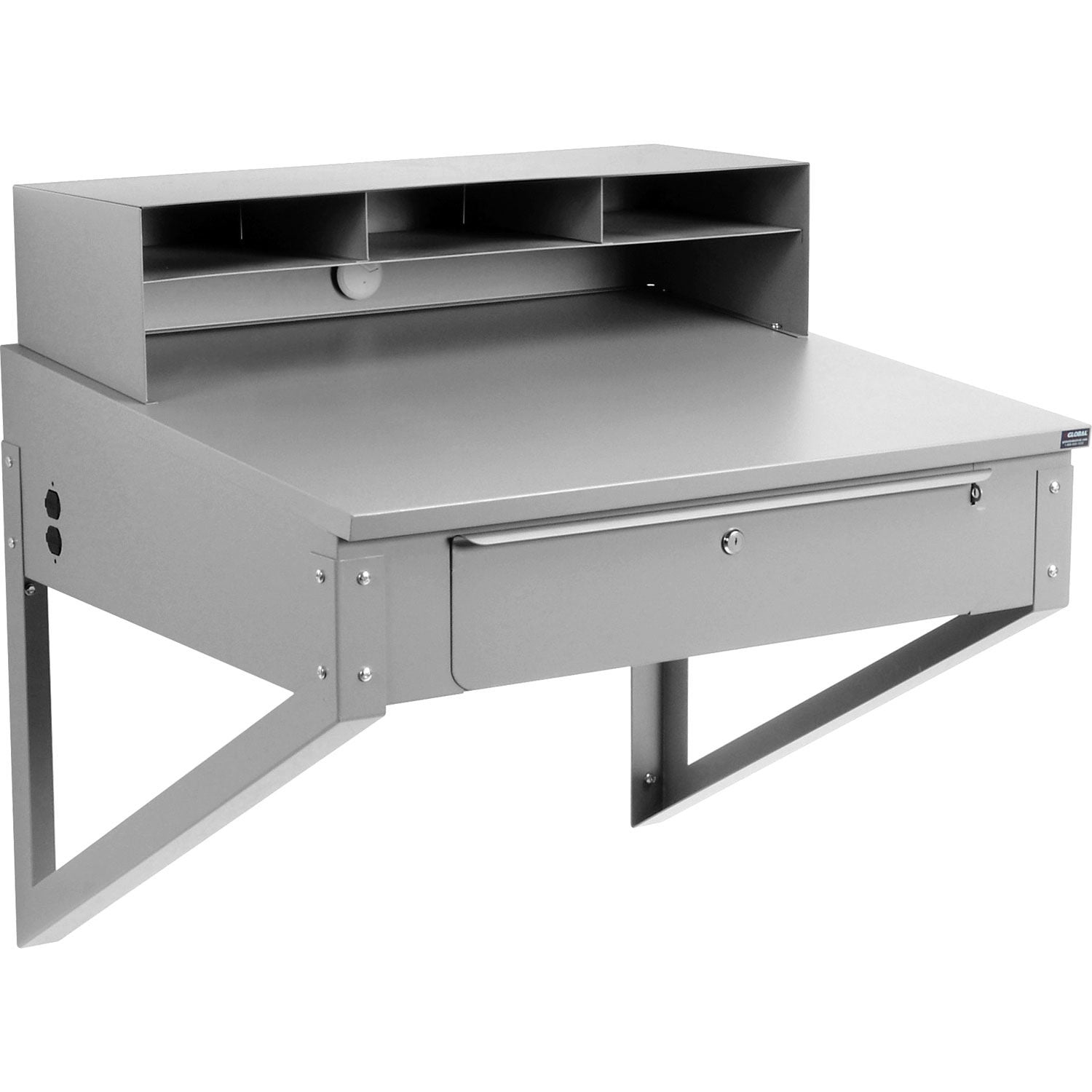 Global Industrial Wall Mount Shop Desk, 34"W x 30"D - Gray - Walmart.com