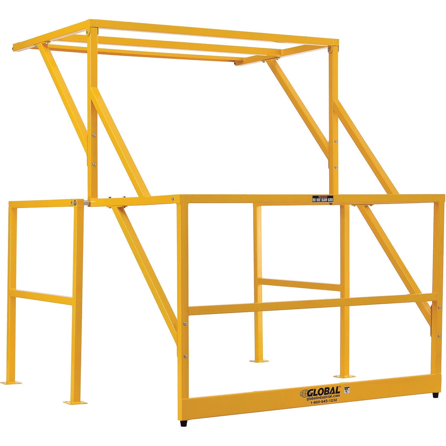 "Global Industries Mezzanine Safety Pivot Gate K&D, Yellow, Unassembled ...