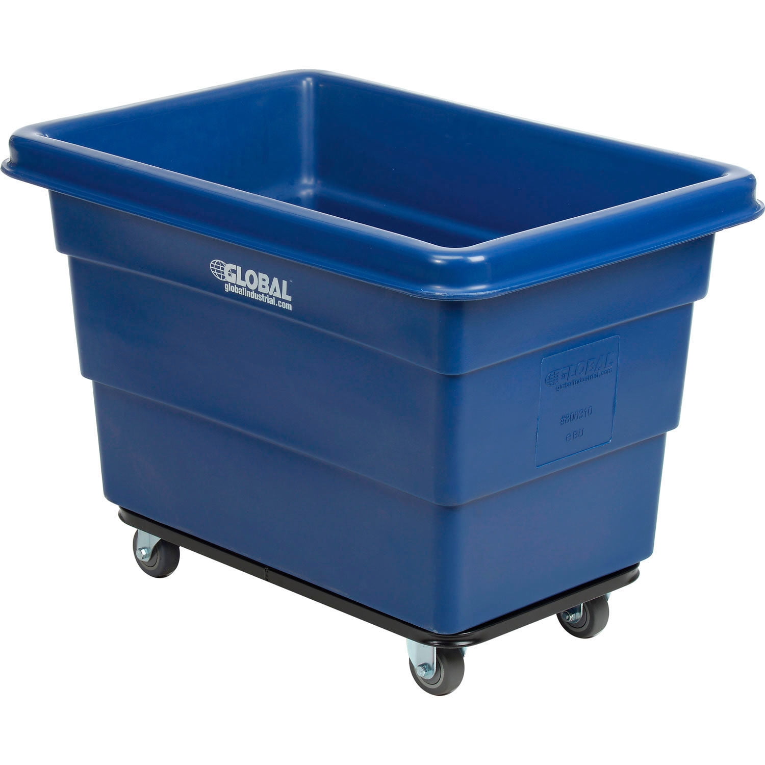 6 Bushel HDPE Plastic Box Truck with Steel Base, Blue, 33-2/5"L x 23"W ...