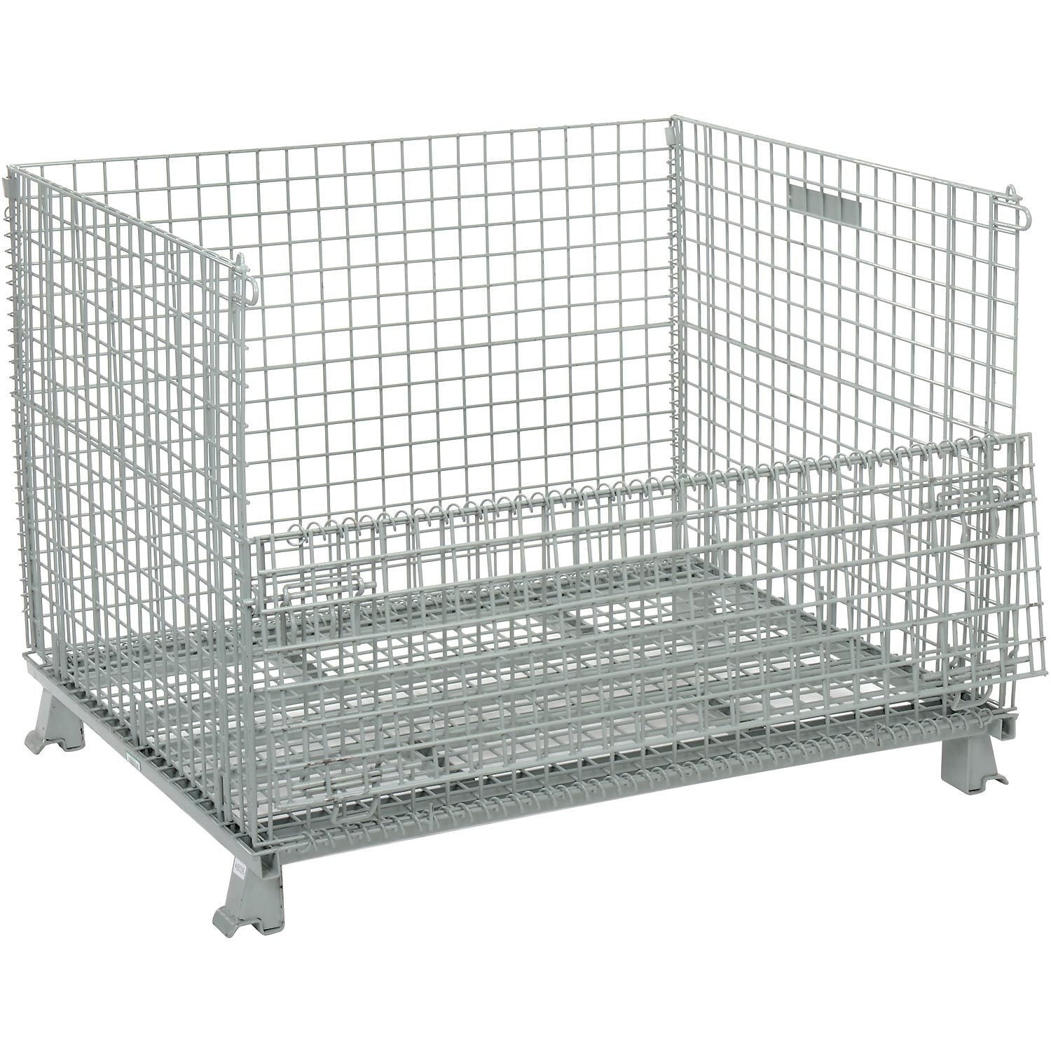 Folding Wire Container, 3000 Lb. Capacity, 48"L x 40"W x 36-1/2"H ...