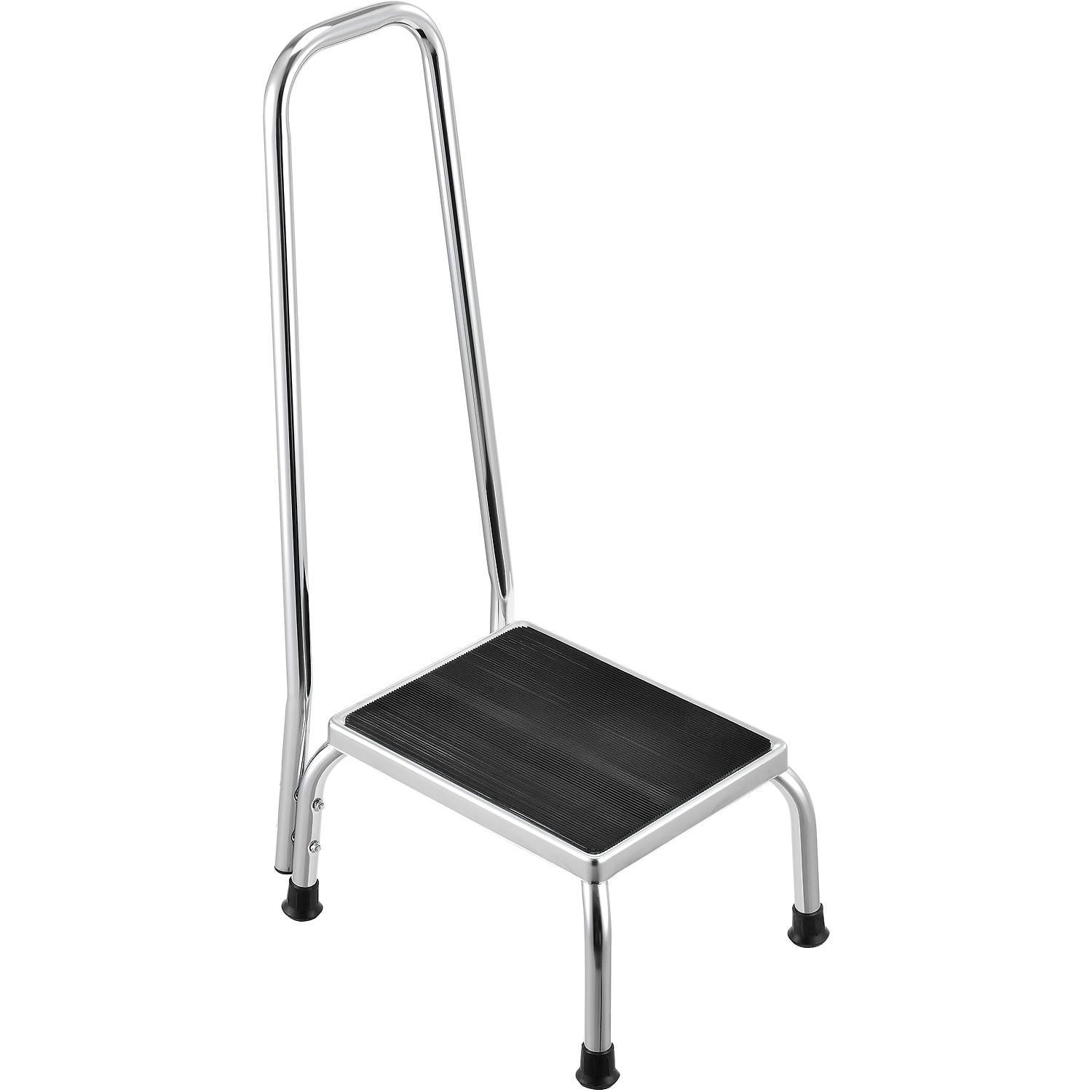 Medical Step Stool with 36-1/4"H Handrail, Non-Skid Rubber Footstool ...