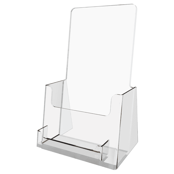 Global Ion Clear-Ad - Acrylic Trifold Brochure Holder with Business ...