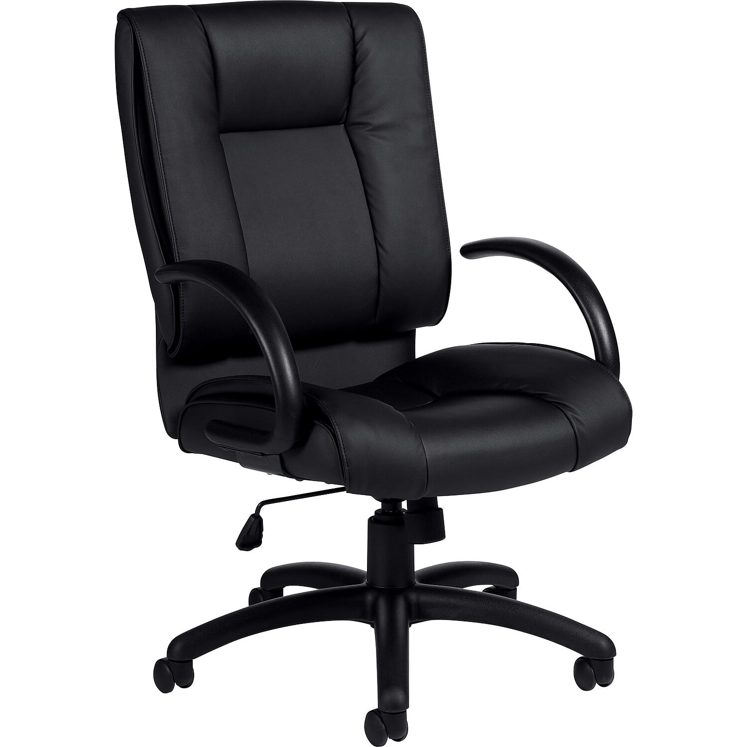 Global Offices To Go Luxhide Exec High-Back Chair Bonded Leather Black ...