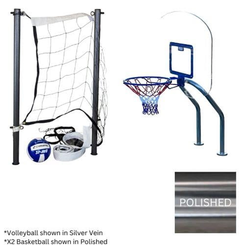 "Global Pool Products X2 - Juego de Baloncesto y Voleibol con Red de 20 ...