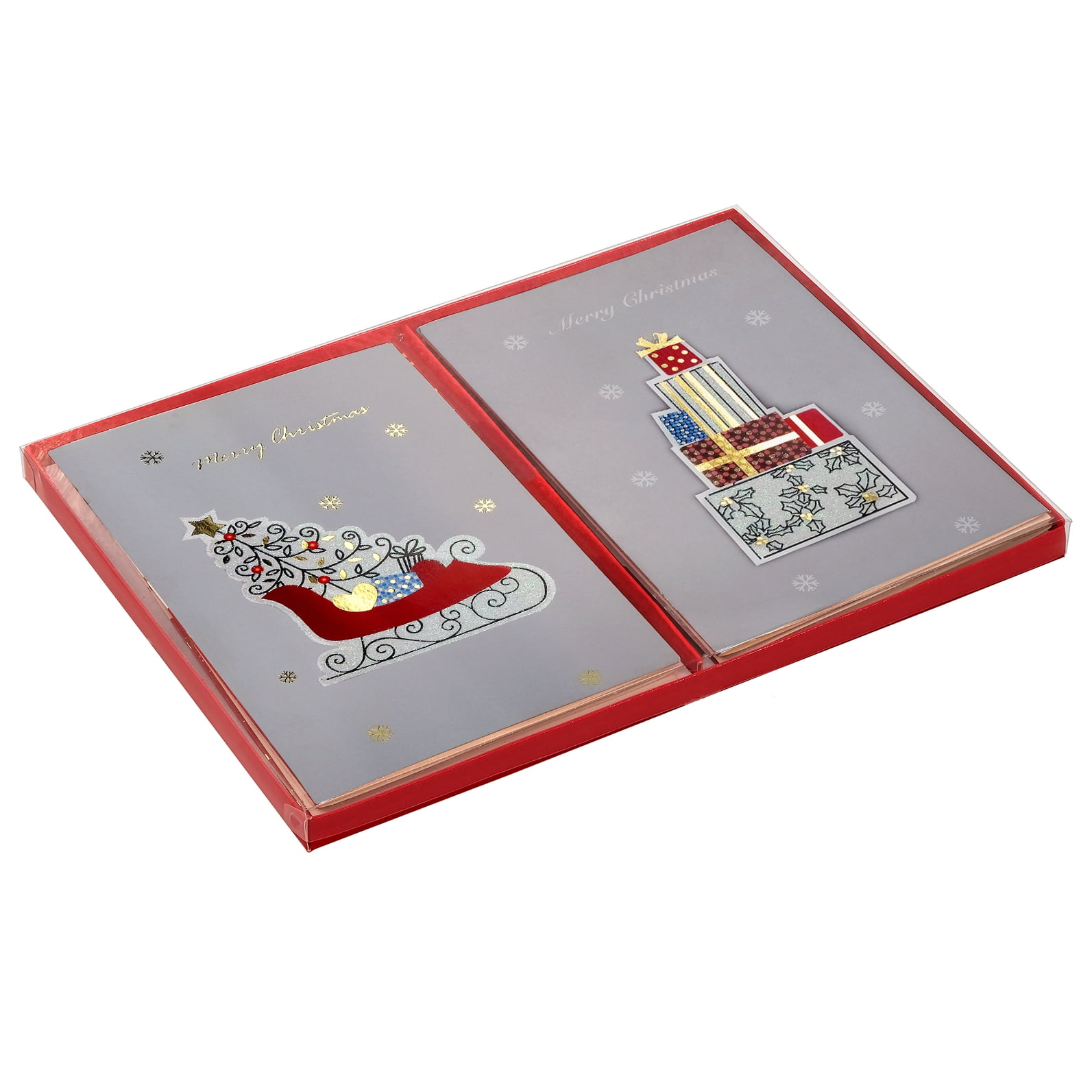 Excello Global Christmas Cards, 10 Pack Foil/Glitter with Envelopes ...