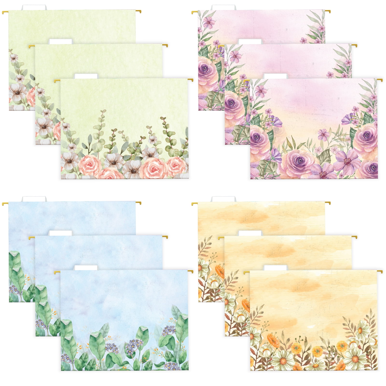 Global Printed Products Deluxe Designer Watercolor Floral Heavy-Duty ...